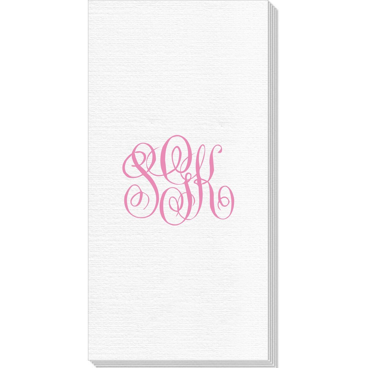 Personalized Interlocking Script Monogram Luxury Deville Guest Towels