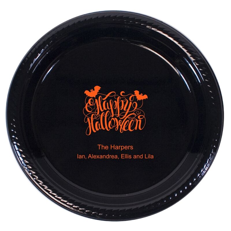 Personalized Happy Halloween Plastic Plates