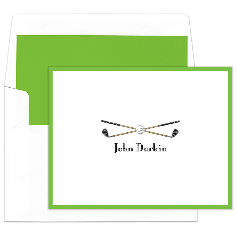Personalized Golf Clubs Folded Note Cards
