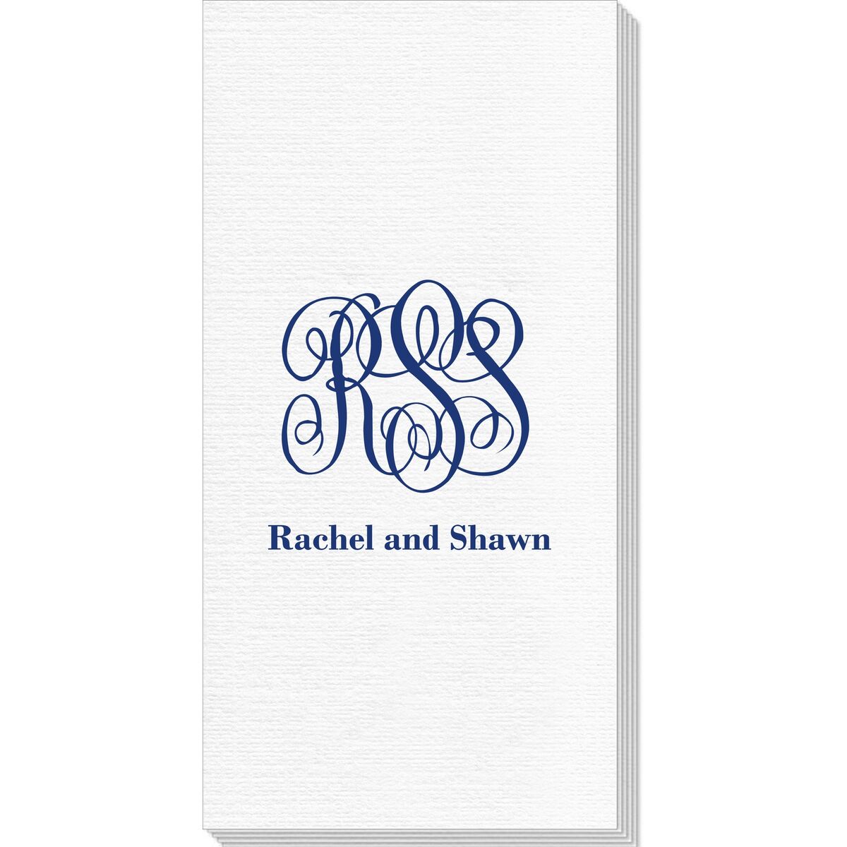 Personalized Large Script Monogram with Text Deville Guest Towels