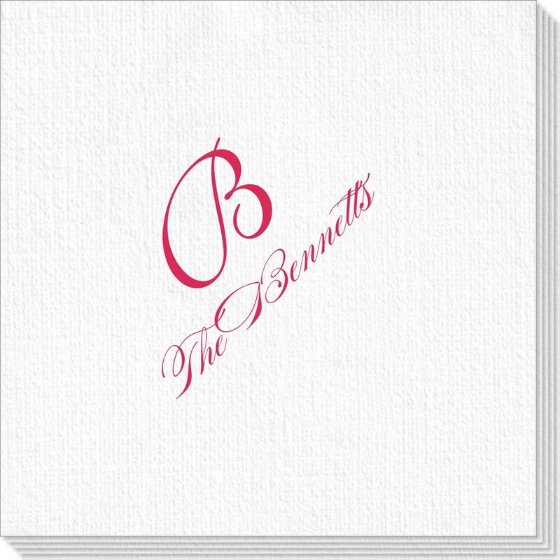 Personalized Pick Your Initial Monogram with Text Deville Napkins