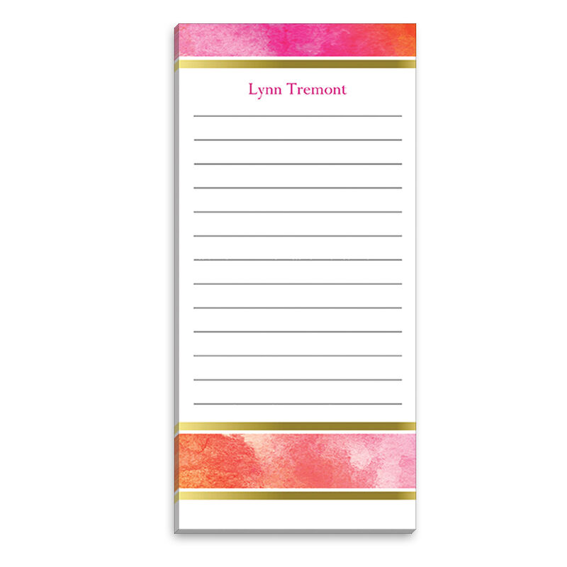 Custom Pink Watercolor List Notepad
