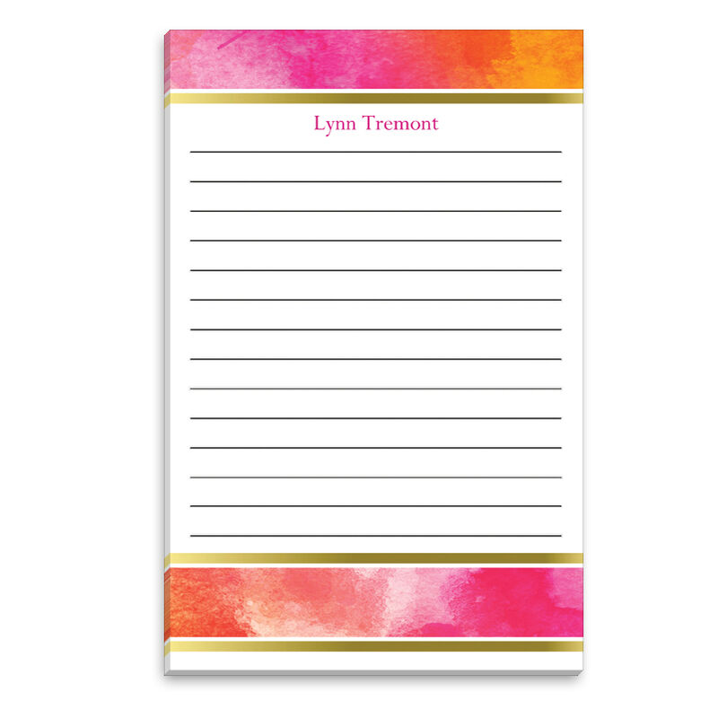 Custom Pink Watercolor Notepad