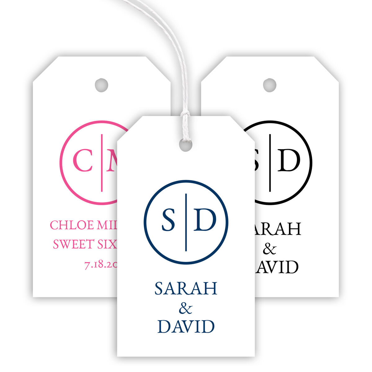 Personalized Initial Monogram Hanging Gift Tags