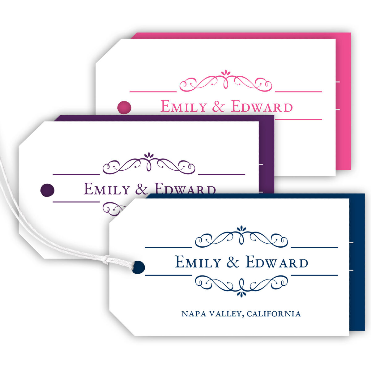 Custom Elegant Scroll Hanging Gift Tags