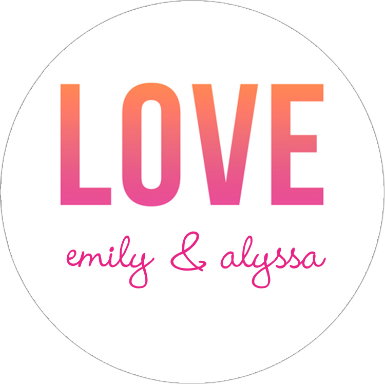 Custom Bright Love Round Gift Stickers