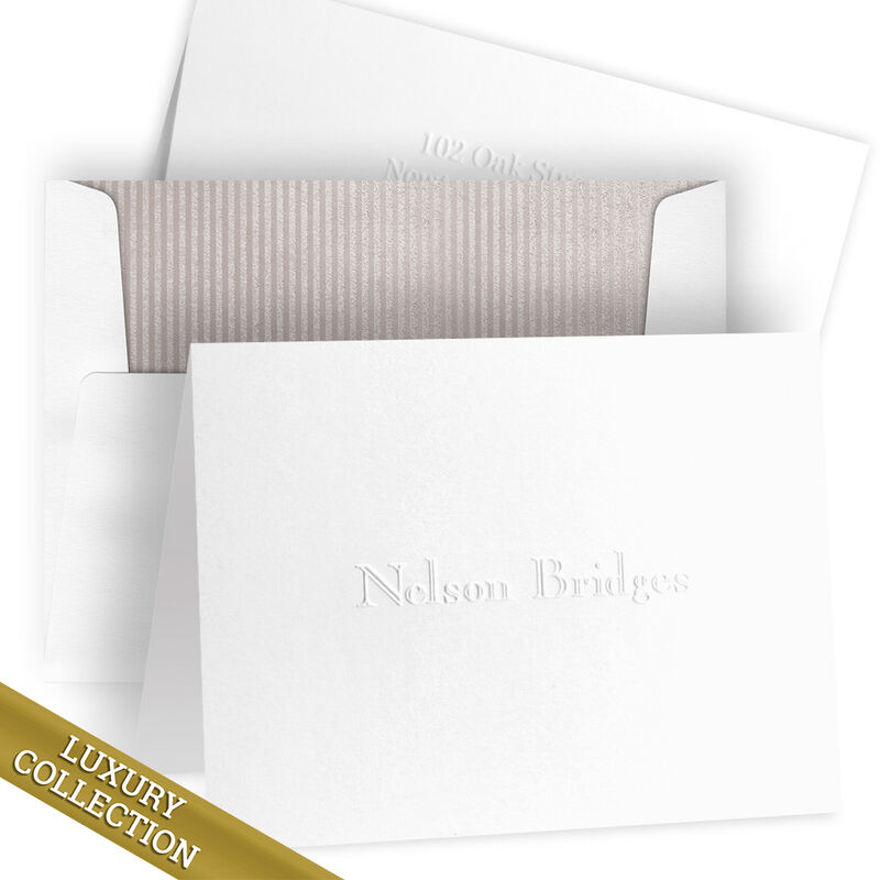 Personalized Luxury Nelson Folded Note Card Collection - Embossed