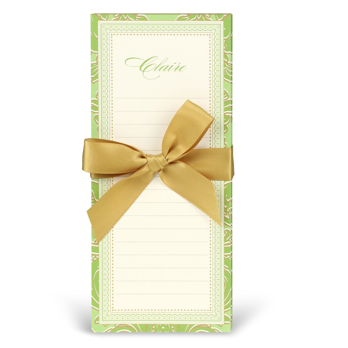 Custom Green and Gold List Notepad Set