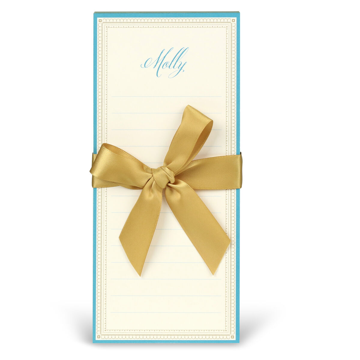 Custom Turquoise and Gold List Notepad Set