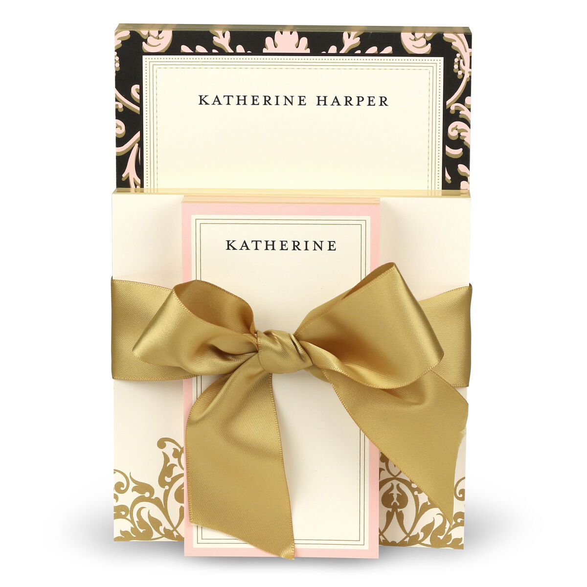 Custom Black and Gold Notepad Set