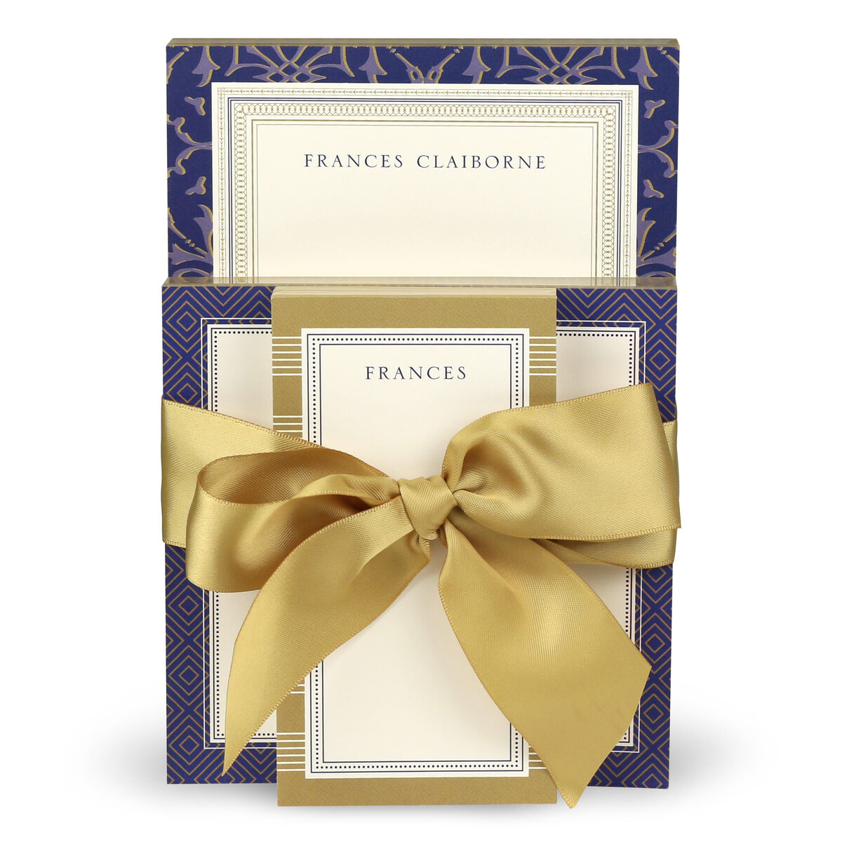 Custom Navy and Gold Notepad Set