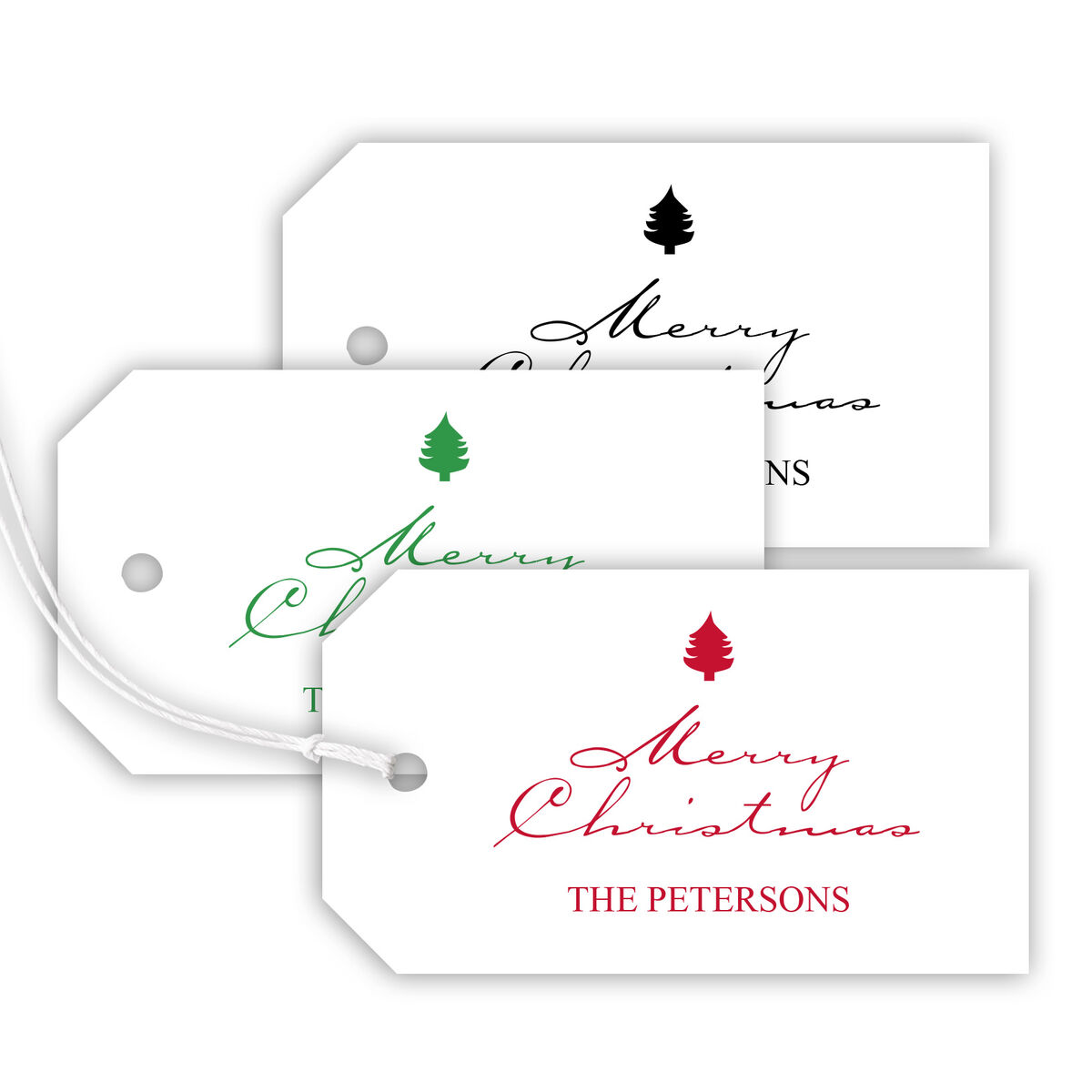 Custom Horizontal Holiday Tree Hanging Gift Tags