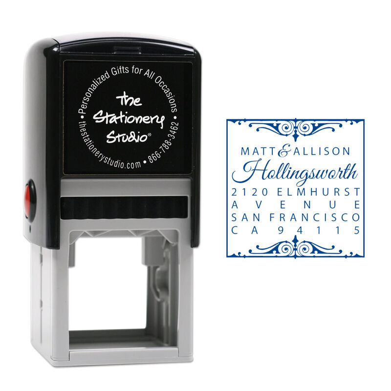 Vintage Scroll Self-Inking Stamp
