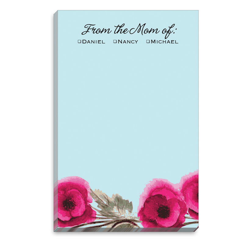 Custom Blue Poppy Mommy Notepads