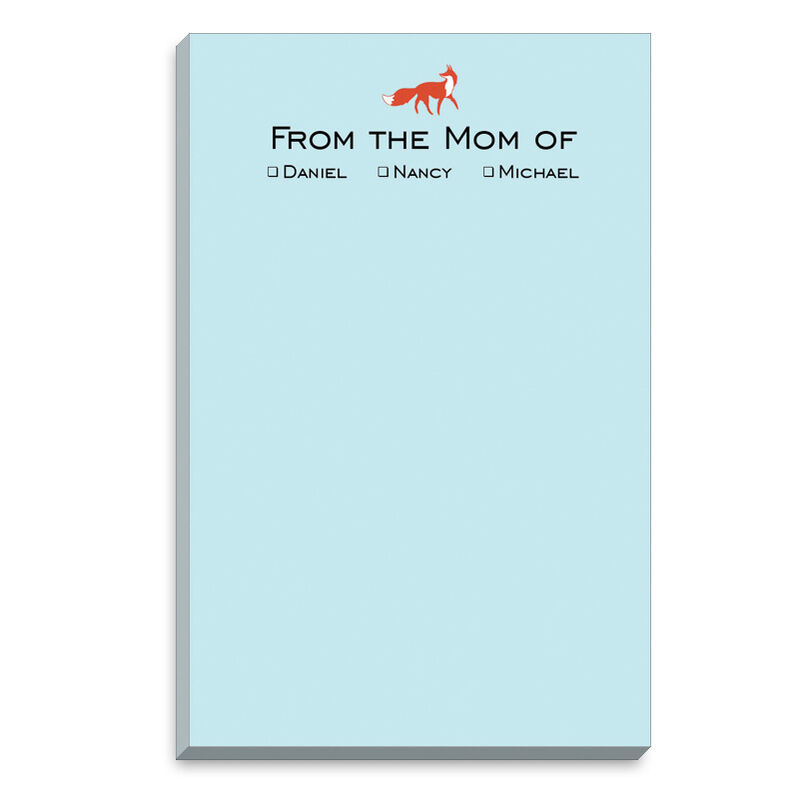 Custom Blue Fox Mommy Notepads