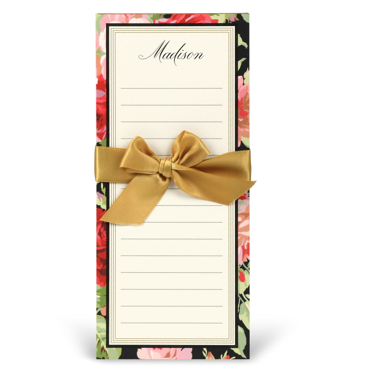 Custom Black Rose List Notepad Set