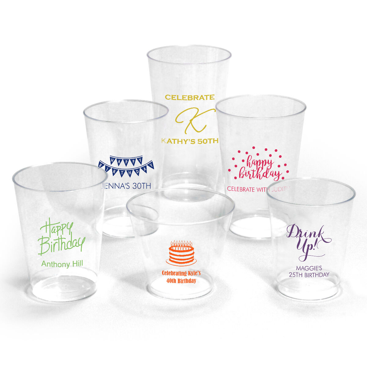 Personalized Design Your Own Birthday Clear Plastic Cups