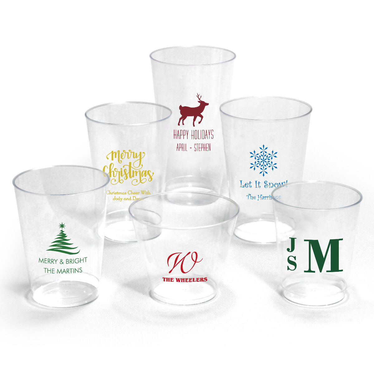 Custom Design Your Own Christmas Clear Plastic Cups