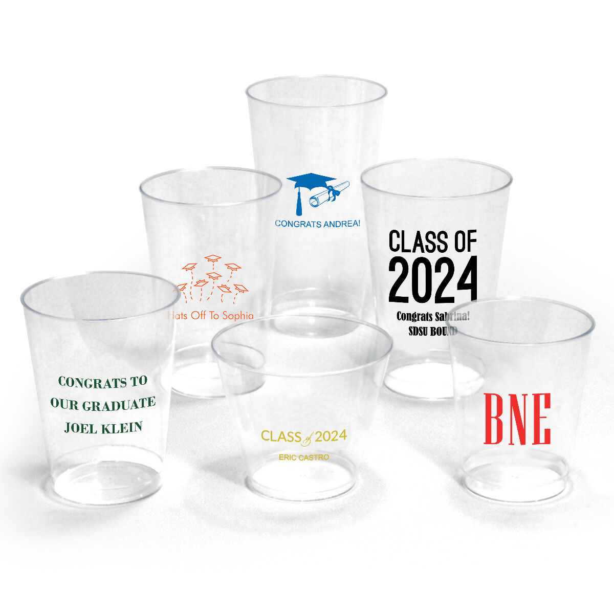 Custom Design Your Own Graduation Clear Plastic Cups