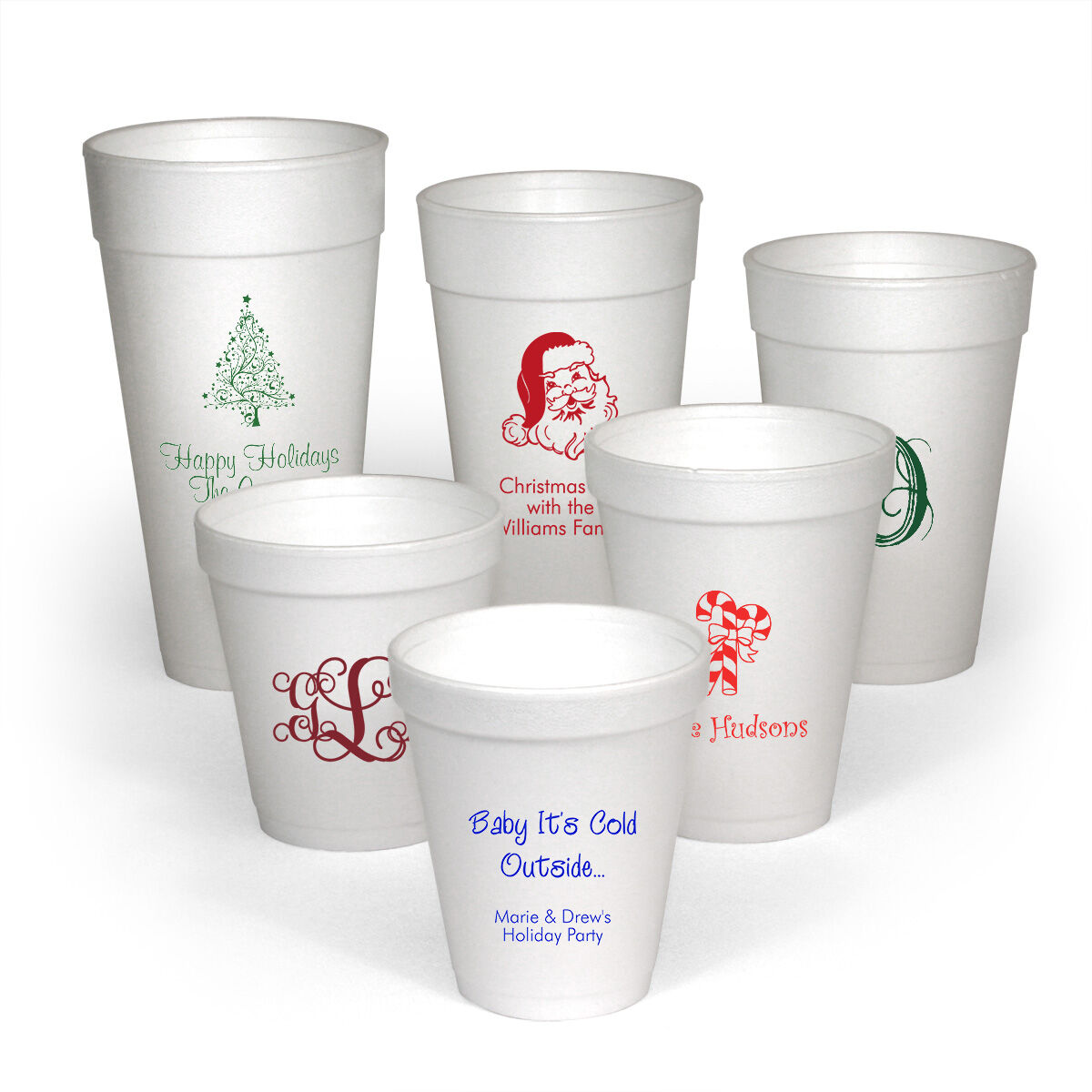 Personalized Design Your Own Christmas Styrofoam Cups