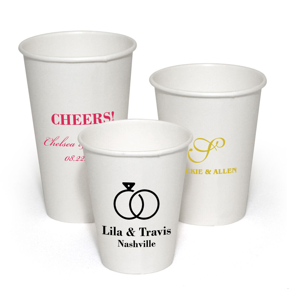 Personalized Design Your Own Wedding Paper Coffee Cups