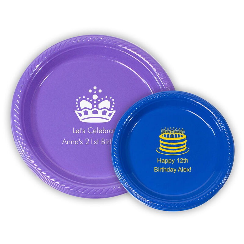Personalized Design Your Own Birthday Plastic Plates