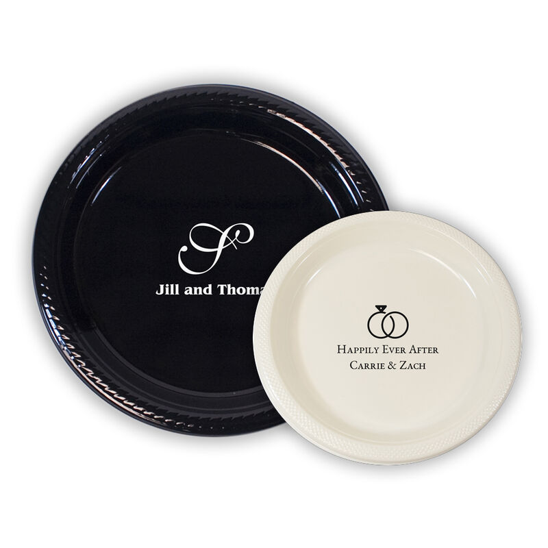 Custom Design Your Own Wedding Plastic Plates