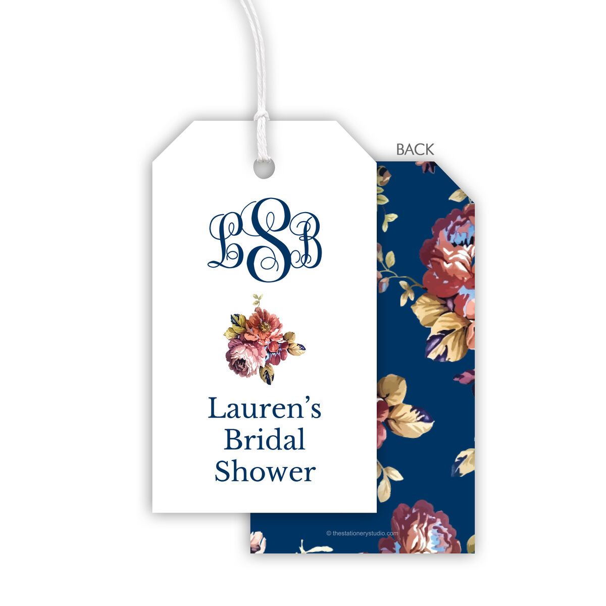 Custom Floral Monogram Hanging Gift Tags