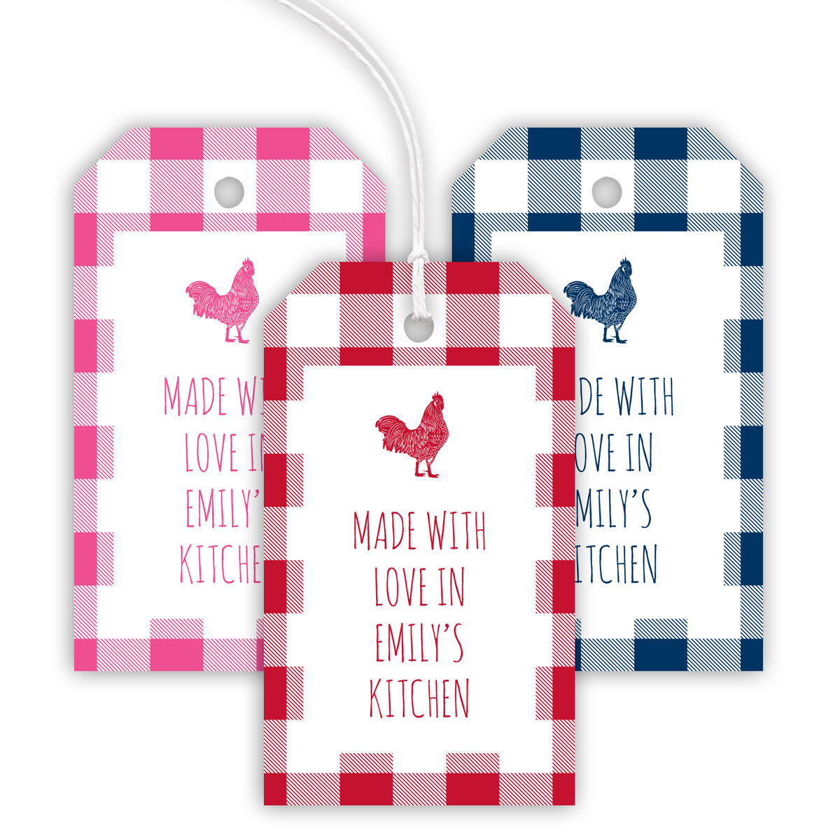 Custom Gingham Hanging Gift Tags