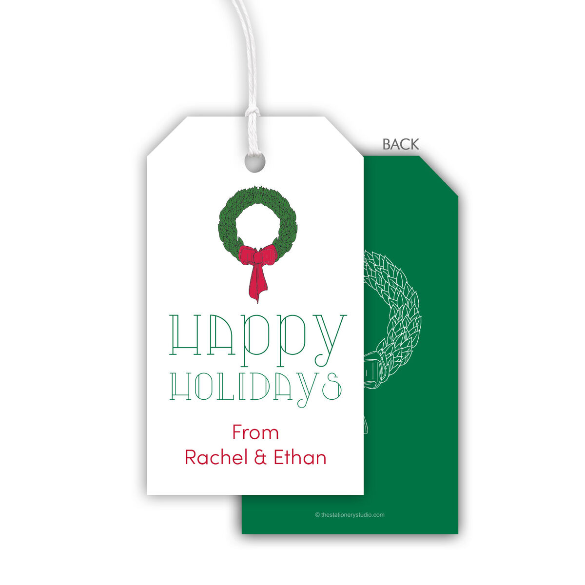 Custom Happy Holidays Hanging Gift Tags