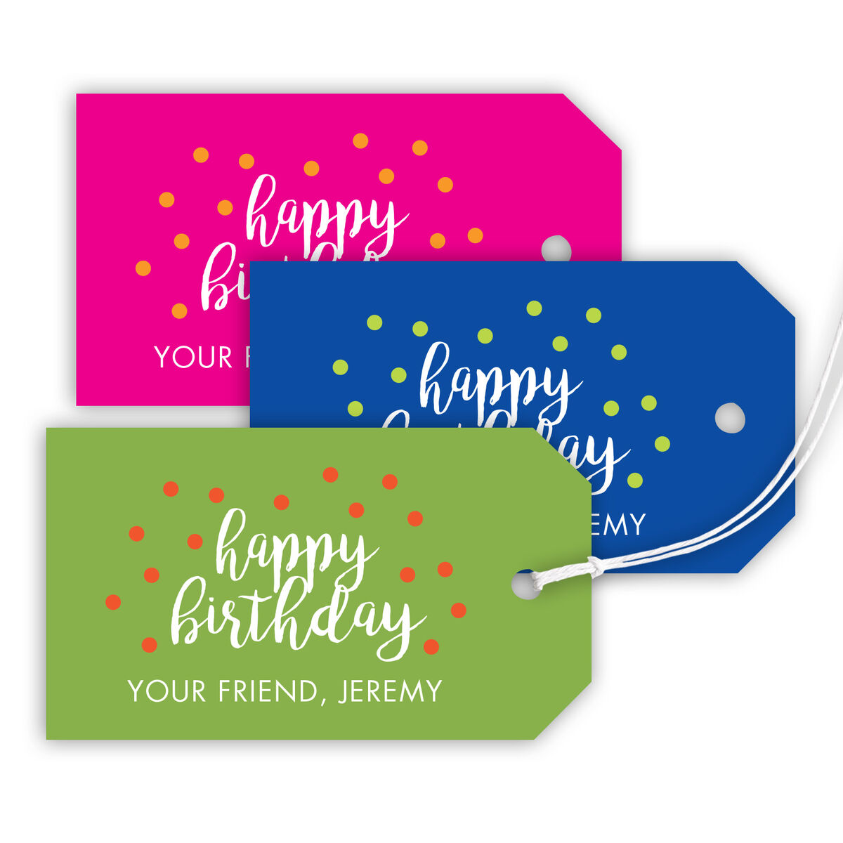 Custom Birthday Confetti Hanging Gift Tags