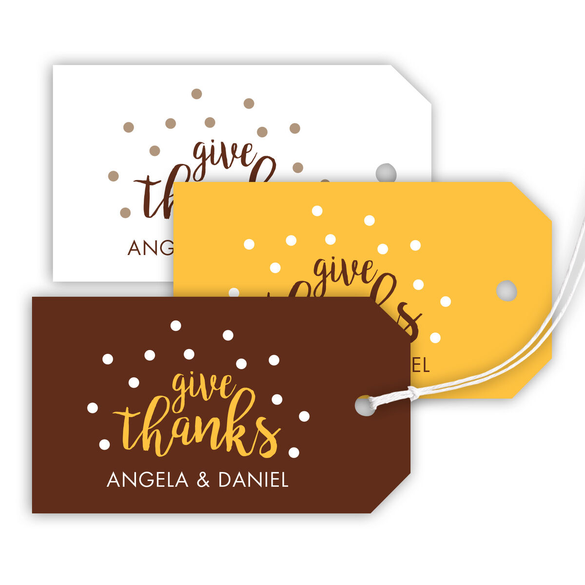 Custom Give Thanks Confetti Hanging Gift Tags