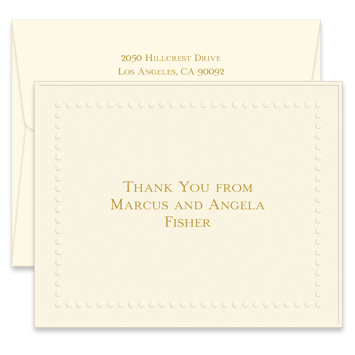 Custom Embossed Dot Folded Note Cards - Raised Ink