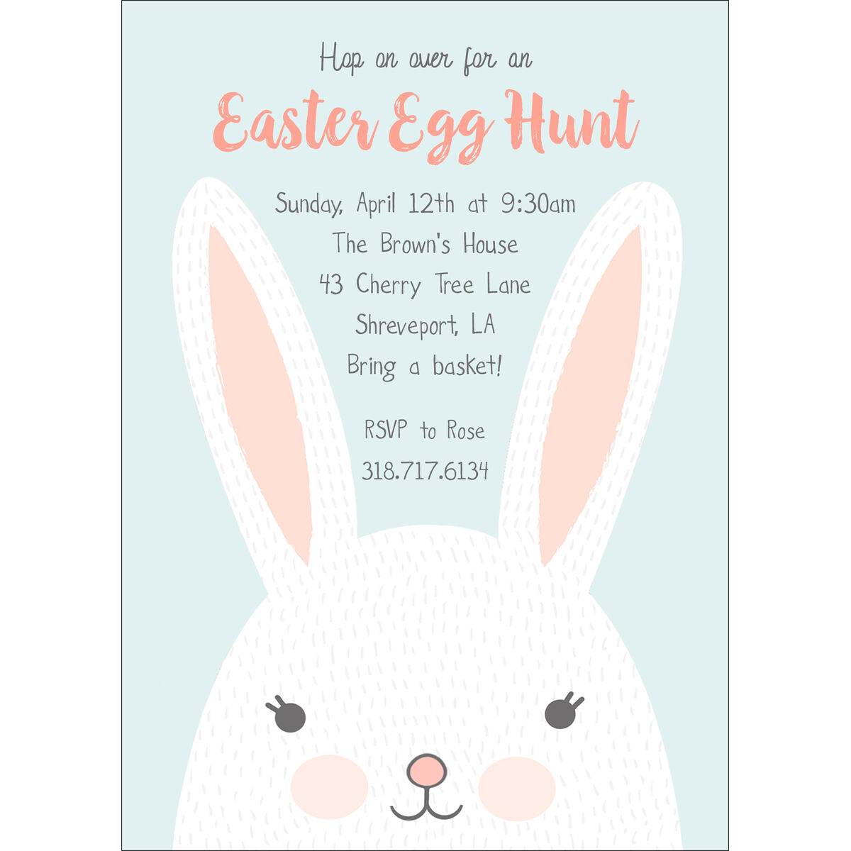 Custom Easter Bunny Invitations