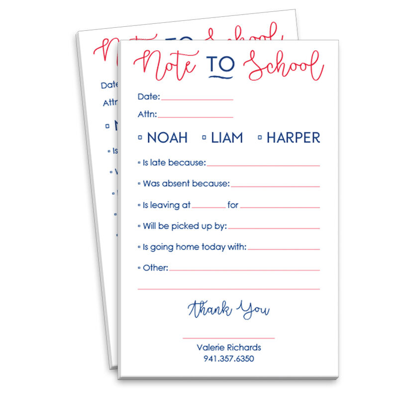 Custom Red Note To School Notepads