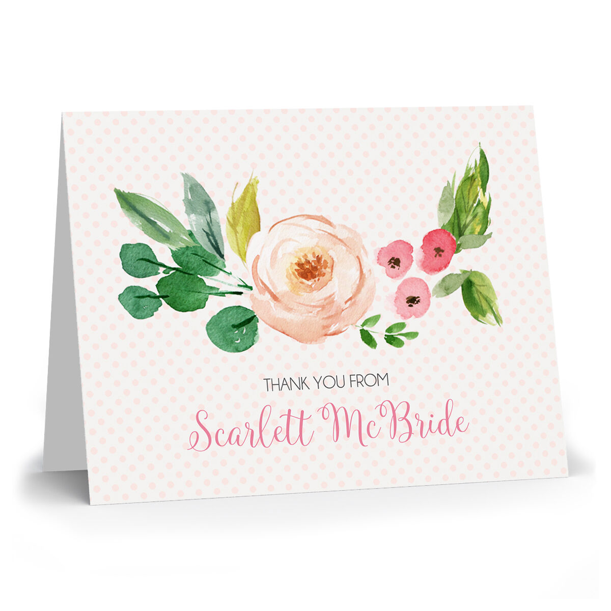 Floral Bough Folded Thank You Note Cards