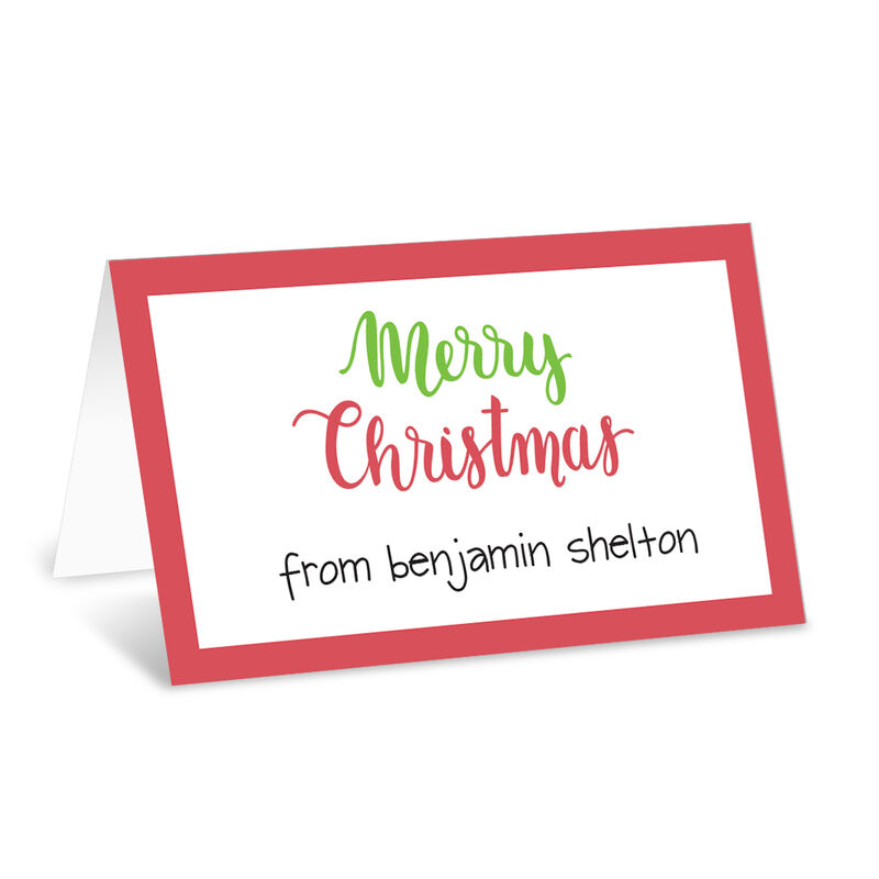 Custom Merry Christmas Folded Enclosure Cards