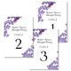 Purple Watercolor Damask Table Number Cards
