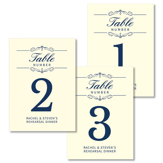 Custom Scroll Table Number Cards