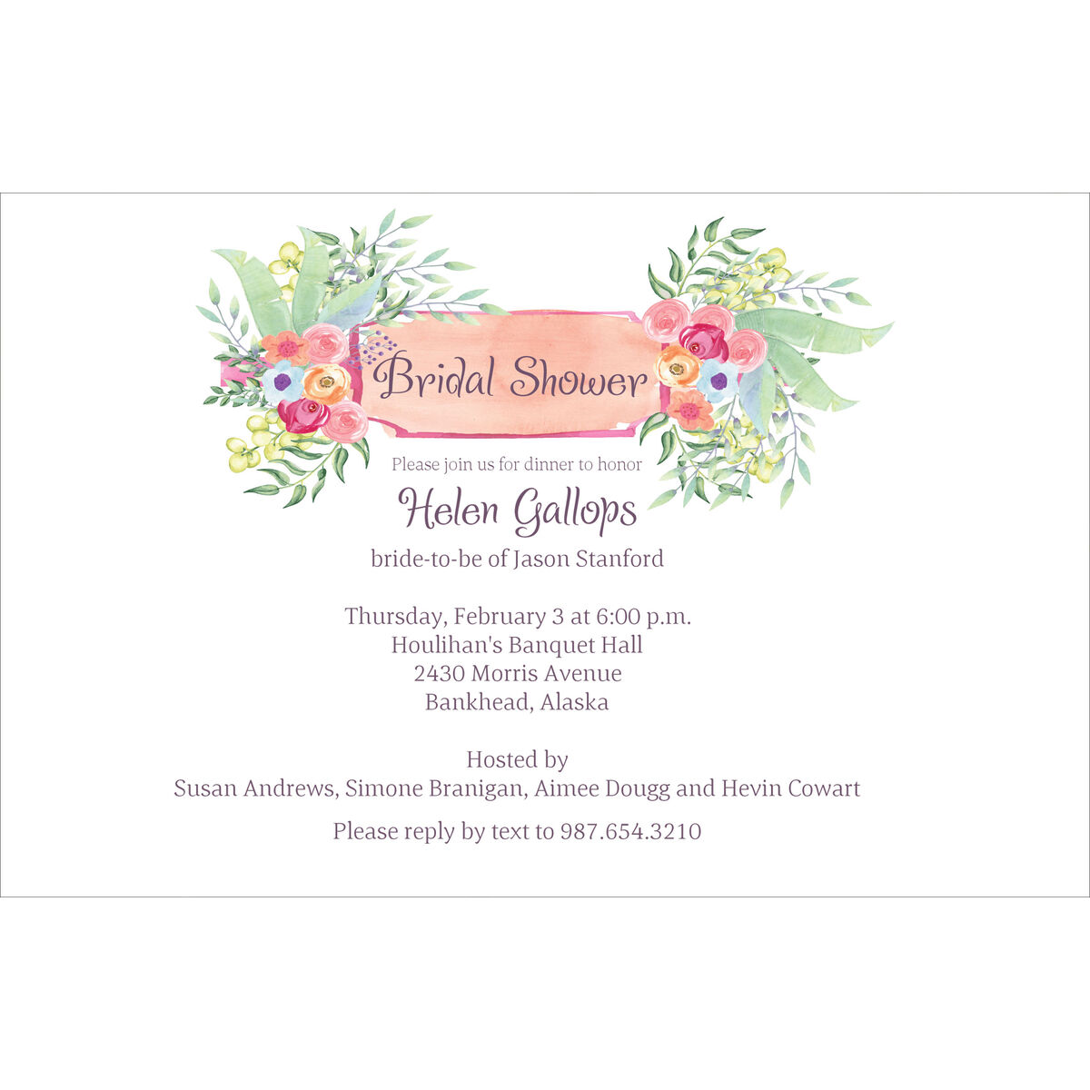 Custom Fresh Floral Bouquet Invitations