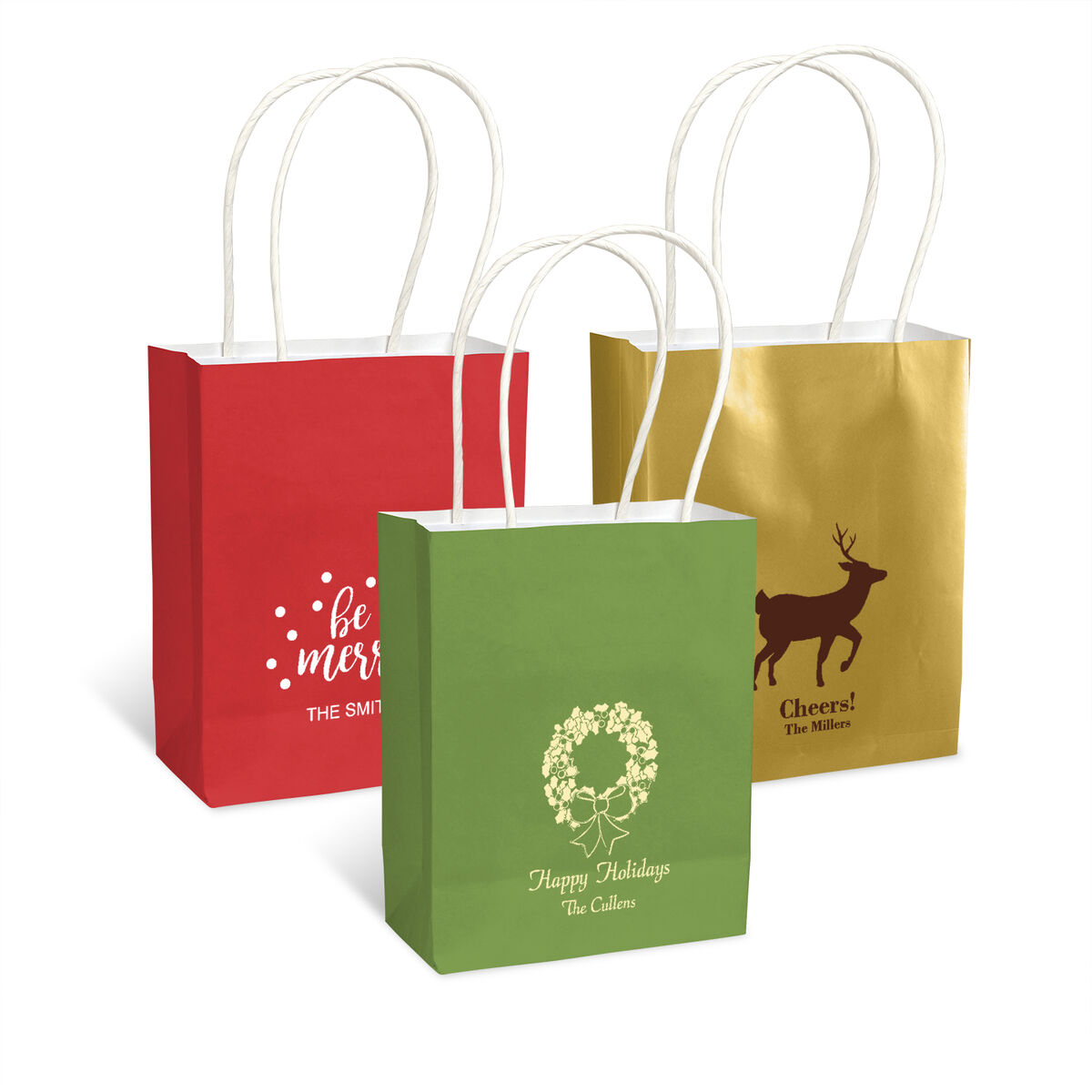 Custom Design Your Own Christmas Mini Twisted Handled Bags