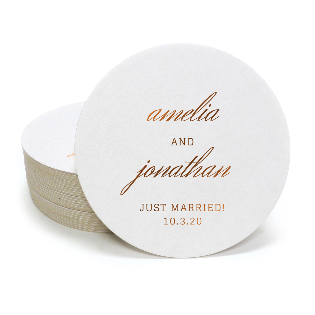 Personalized Script Names with Any Text Round Coasters