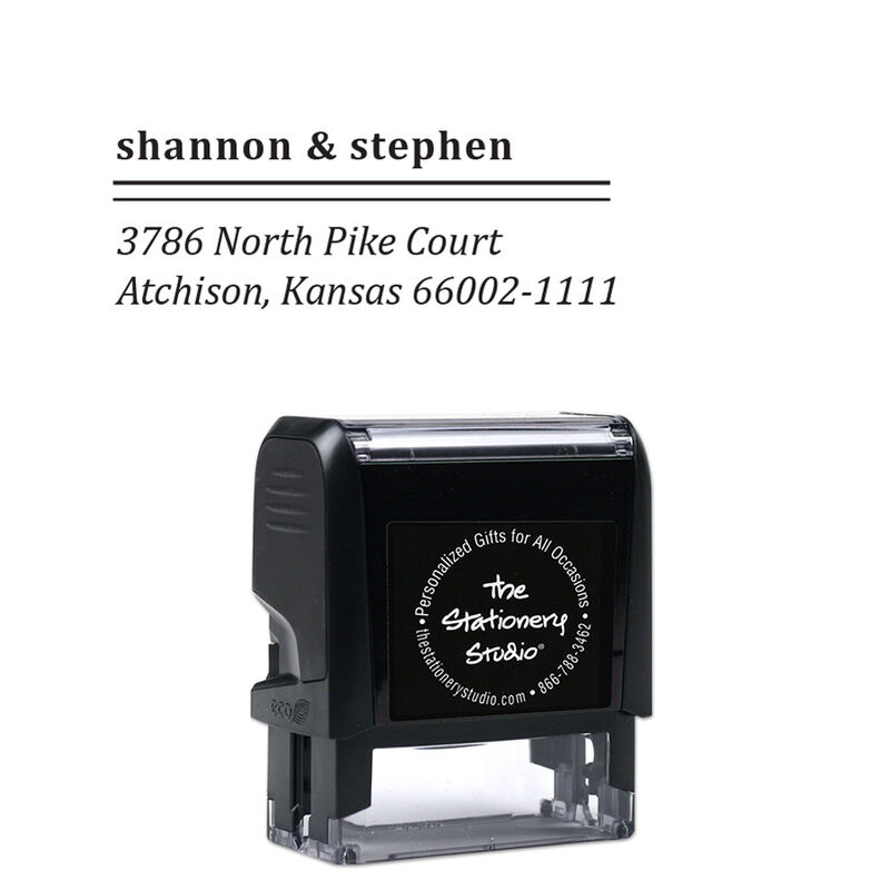Custom Double Line Rectangular Self-Inking Stamp