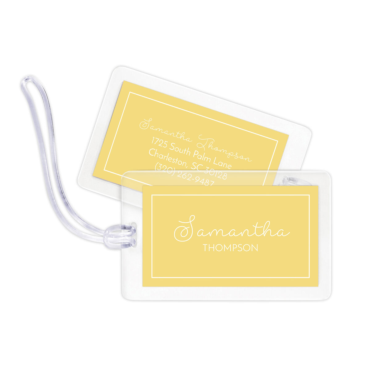 Custom Yellow Samantha Luggage Tags