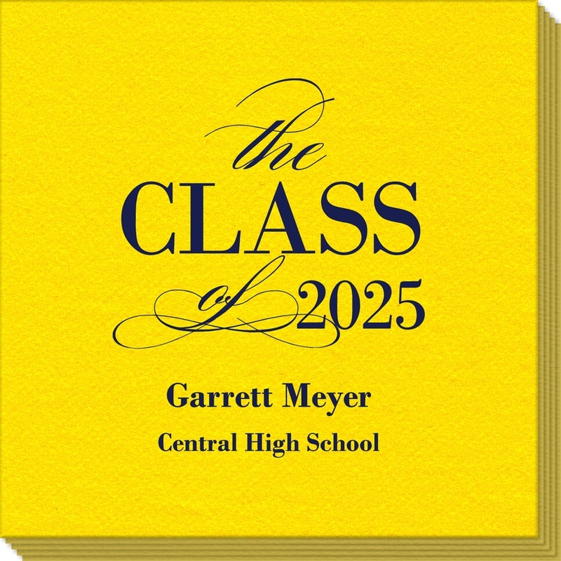 Personalized Classic Class of Graduation Linen Like Napkins