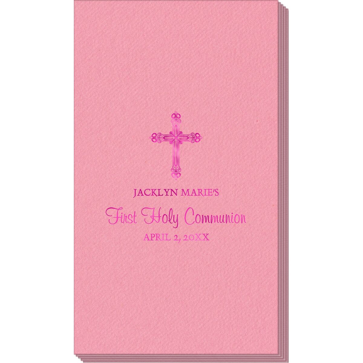 Personalized Religious Cross Linen Like Guest Towels