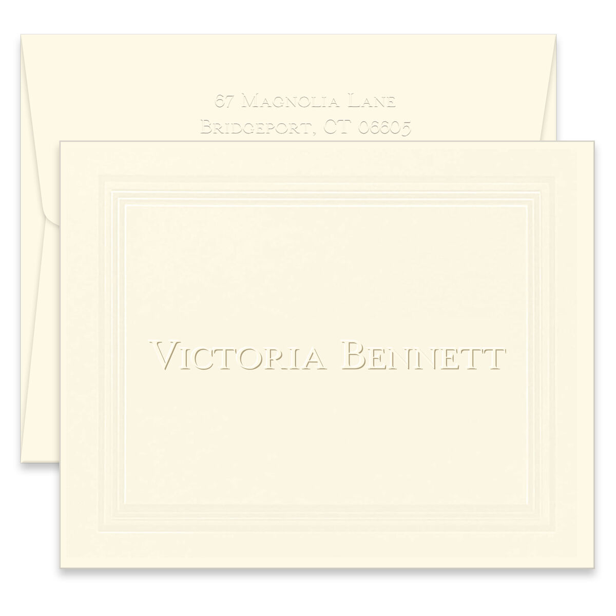 Personalized Frame Coventry Folded Note Cards - Embossed