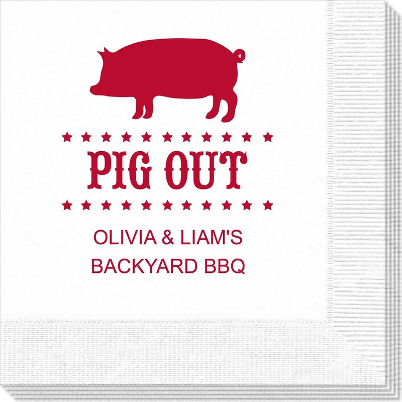 Personalized BBQ Pig Napkins