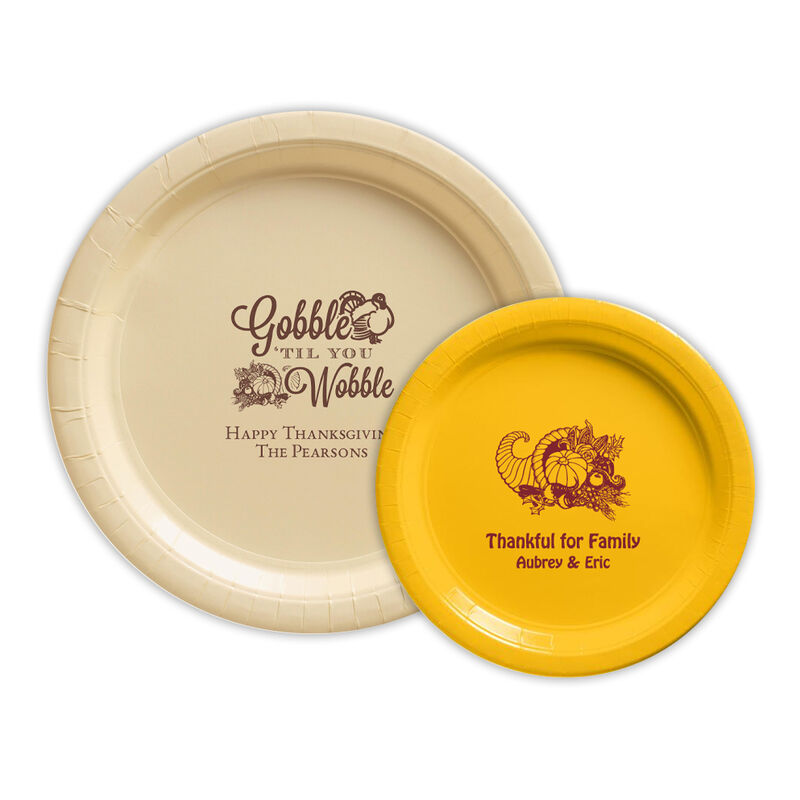 Personalized Design Your Own Thanksgiving Paper Plates