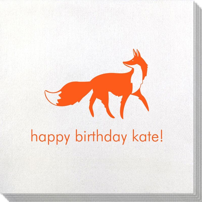 Personalized Fox Bamboo Luxe Napkins